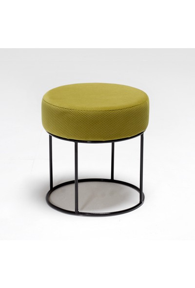 Evdebiz Moon Steel Ayaklı Puf Hardal 510