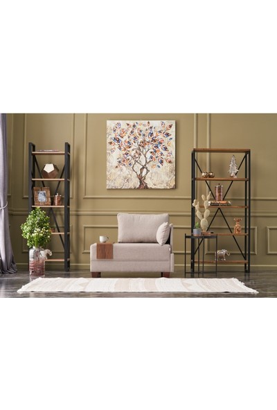 Evdebiz Fly Tekli Koltuk Krem Sağ