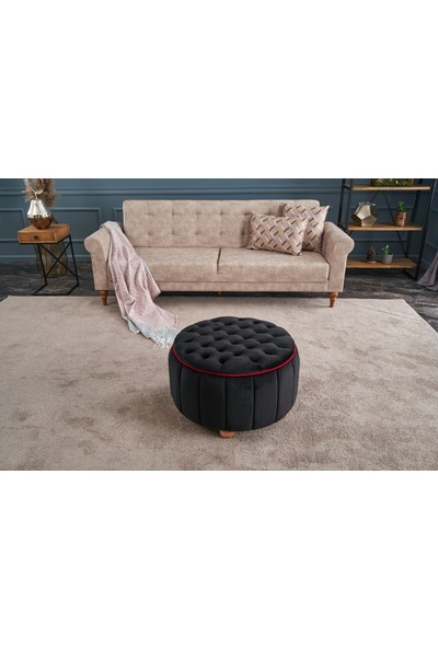 Evdebiz Jasmin Puf Siyah