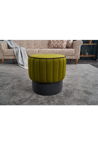 Evdebiz Rose Puf Yeşil