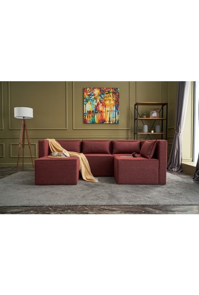 Evdebiz Plus+ Modüler Maya Köşe Koltuk Bordo
