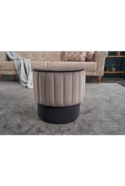 Evdebiz Rose Puf Gri