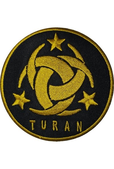 Sim Nakış Üç Hilal Turan Nakış Işleme Arma Patch Peç 8,5 x 8,5 cm