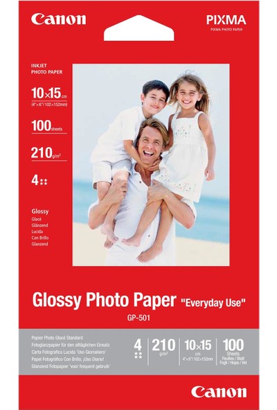Canon 4X6 Glossy GP-501 Orijinal Fotoğraf Kağıdı 100SH