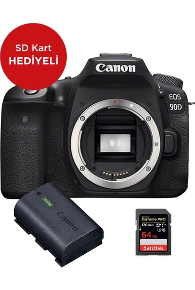 Canon EOS 90D Body Fotoğraf Makinesi + Batarya Seti (SD Kart Hediyeli) (Canon Eurasia Garantili) Canon EOS 90D Body Fotoğraf Makinesi + Batarya Seti (SD Kart Hediyeli) (Canon Eurasia Garantili)