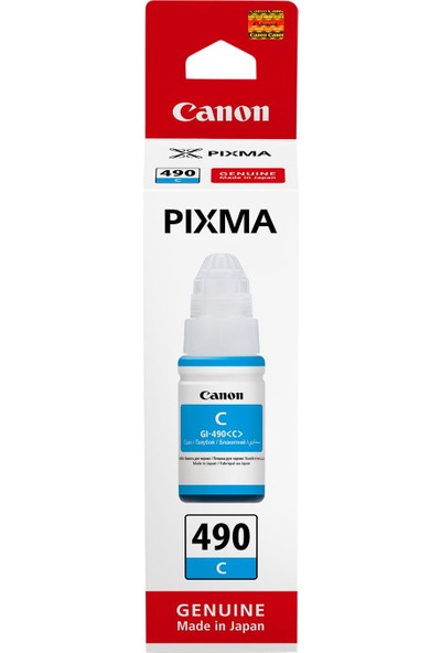 Canon GI-490 C Orijinal Cam Göbeği (Mavi) Mürekkep Kartuşu Canon GI-490 C Orijinal Cam Göbeği (Mavi) Mürekkep Kartuşu