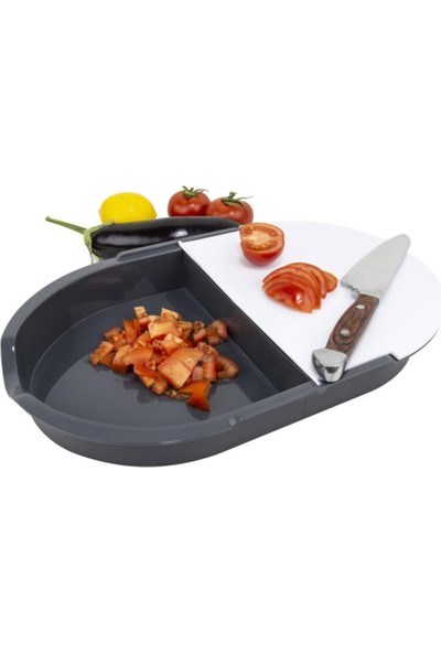 Decobella Plastik Kesme Tahtası Süzgeçli Hazneli