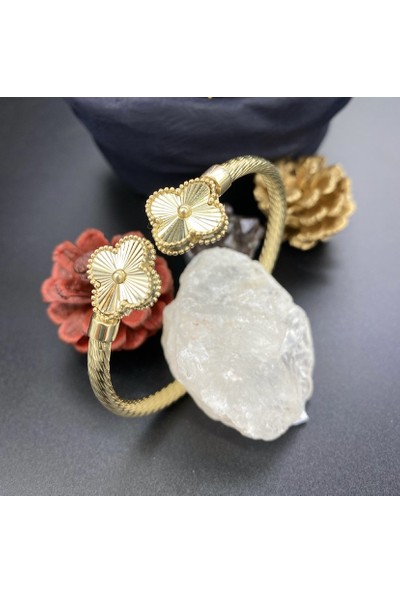 Esk 14 Ayar Altın Yonca Kelepçe