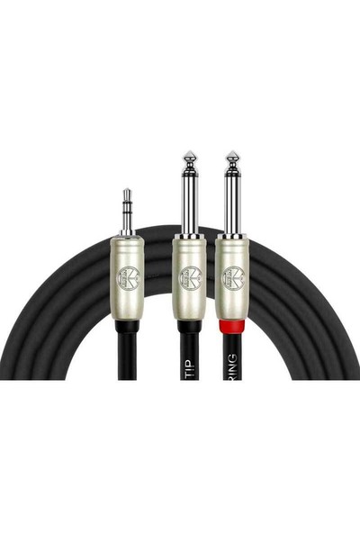 Kirlin 3mt. Y Kablo (3,5mm Trs Plus - 2x1/4'' Mono)
