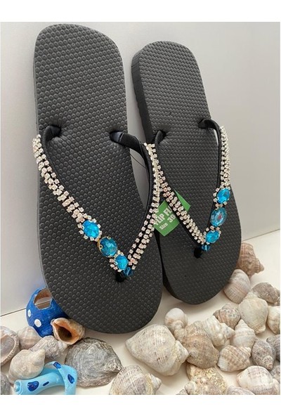 Çakıl Taşı Taş Işlemeli El Yapımı Plaj Terliği