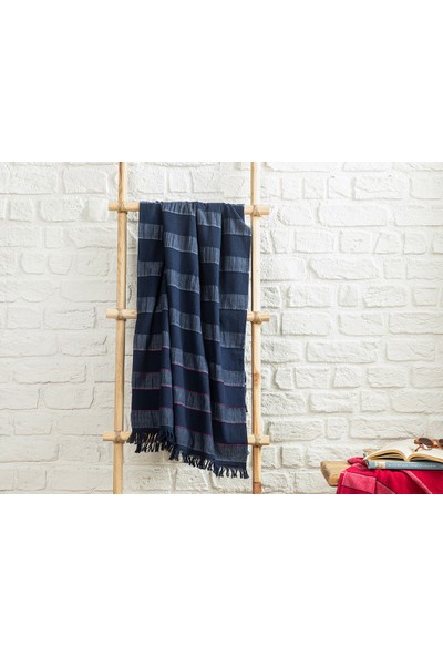 English Home Stripe New Pes Çizgili Lacivert 70 x 150 cm Plaj Havlusu