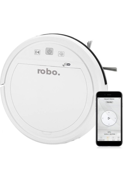 Robo Akıllı Robot Süpürge Beyaz Robo Akıllı Robot Süpürge Beyaz