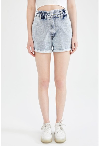 Defacto Paperbag Katlamalı Paça Jean Mini Şort U5875AZ21SM Defacto Paperbag Katlamalı Paça Jean Mini Şort U5875AZ21SM