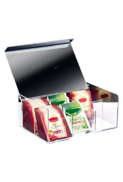 Lilya Home Çay Kutusu 6 Bölmeli Kapaklı Bitki Çayı Saklama Kabı Lilya Home Çay Kutusu 6 Bölmeli Kapaklı Bitki Çayı Saklama Kabı