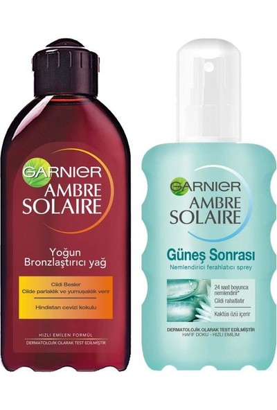 Garnier Ambre Solaire Yoğun Bronzlaştırıcı Yağ Güneş ve Sonrası Garnier Ambre Solaire Yoğun Bronzlaştırıcı Yağ Güneş ve Sonrası