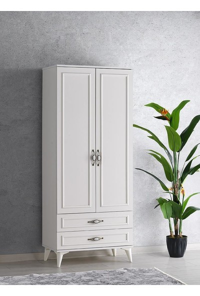 Sivas Gözde Mobilya Irmak 2 Kapılı 2 Çekmeceli Gardrop Elbise Dolabı 80X48X195CM Sivas Gözde Mobilya Irmak 2 Kapılı 2 Çekmeceli Gardrop Elbise Dolabı 80X48X195CM