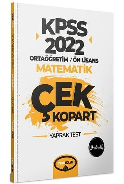 Yediiklim Yayınları KPSS 2022 Ortaöğretim Ön Lisans Genel Yetenek Matematik Çek Kopart Yaprak Test Yediiklim Yayınları KPSS 2022 Ortaöğretim Ön Lisans Genel Yetenek Matematik Çek Kopart Yaprak Test