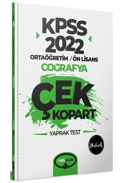Yediiklim Yayınları KPSS 2022 Ortaöğretim Ön Lisans Genel Kültür Coğrafya Çek Kopart Yaprak Test Yediiklim Yayınları KPSS 2022 Ortaöğretim Ön Lisans Genel Kültür Coğrafya Çek Kopart Yaprak Test