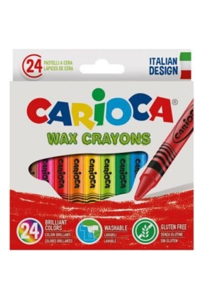 Carioca 42366 Wax Yıkanabilir Pastel Boya Kalemi 24'lü