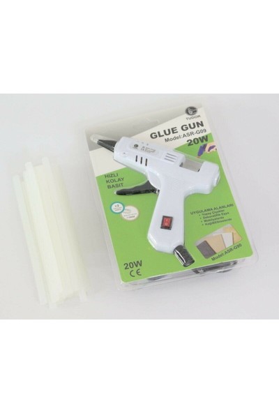 Ilhan Usta Anahtarlı Sıcak Silikon Tabancası (20W)+3 Adet Mum Silikon