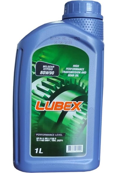 Lubex Belgear Hypoid 80W/90 Gl-5 1 Lt - Manuel Şanzıman Yağı