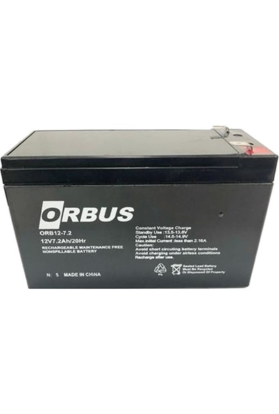 Orbus ORB-12V 7AH Bakımsız Kuru Akü