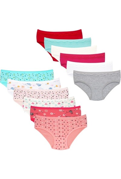 Tutku Dondeza 12'li Pamuklu Penye Kız Çocuk Bikini Külot Tutku Dondeza 12'li Pamuklu Penye Kız Çocuk Bikini Külot