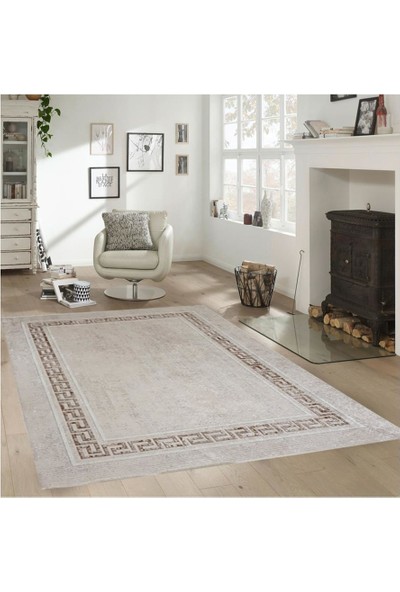 Seral Brillife Saçaklı Halı 190X300 cm Alis Kahve