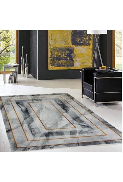 Seral Brillife Saçaklı Halı 190X300 cm Akai Siyah