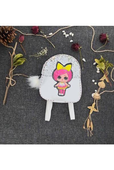 Bluedepo Lol Bebek Figürlü Payetli Işıklı Ponponlu Kız Çocuk Sırt Çantası