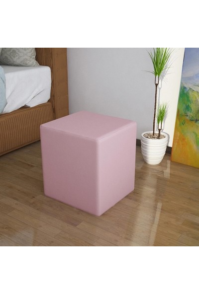 modilayn Ahsap Iskelet Pembe Kumas Kare Puf ARD707 modilayn Ahsap Iskelet Pembe Kumas Kare Puf ARD707