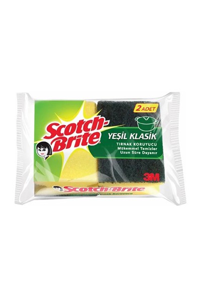 Scotch Brite Yeşil Klasik Bulaşık Süngeri 2li Oluklu Scotch Brite Yeşil Klasik Bulaşık Süngeri 2li Oluklu