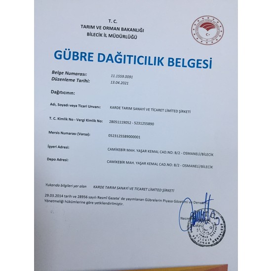 Yara Tera Yaratera Krista Map (12-61-0) Gübresi Fiyatı