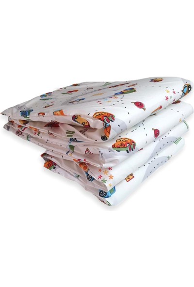 Bebek Özel Bebek Çocuk Beşik Kenar Koruma (4 Parça) Trafik Arabalı Desen