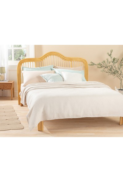 English Home Shaped İpliği Boyalı Bej 200 x 220 cm Çift Kişilik Pike