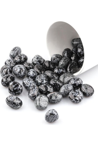 Asya Gems Karlı Obsidyen Doğal Taş Tamburlanmış Parça Asya Gems Karlı Obsidyen Doğal Taş Tamburlanmış Parça