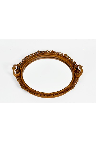 Royal Art Yuvarlak Dekoratif Aynalı Küçük Boy Wood Tepsi