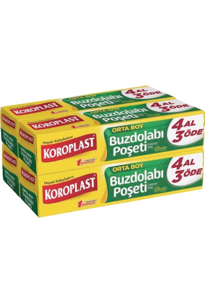 Koroplast Buzdolabı Poşeti Orta Boy 4 Al 3 Öde 80'li Koroplast Buzdolabı Poşeti Orta Boy 4 Al 3 Öde 80'li