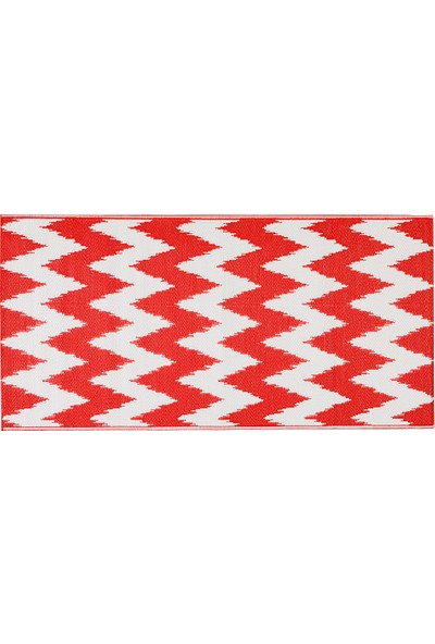 English Home Chevron Polipropilen Plaj Hasırı 90X180 cm Beyaz - Kırmızı English Home Chevron Polipropilen Plaj Hasırı 90X180 cm Beyaz - Kırmızı
