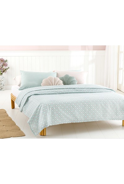 English Home Cell Flower Baskılı King Size Pike 220X240 cm Seledon