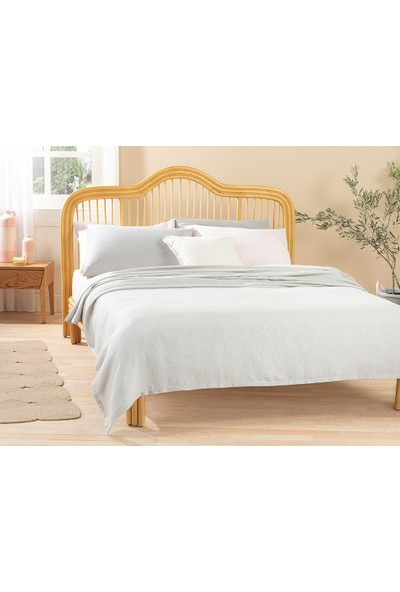 English Home Shaped Ipliği Boyalı Tek Kişilik Pike 150X220 cm Gri