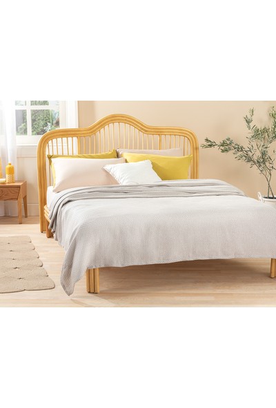 English Home Shaped Ipliği Boyalı Çift Kişilik Pike 200X220 cm Cappucino