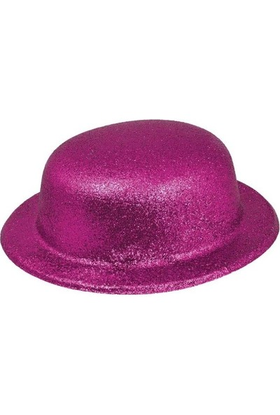 Erpa Pembe Renk Yuvarlak Simli Plastik Parti Şapkası Erpa Pembe Renk Yuvarlak Simli Plastik Parti Şapkası