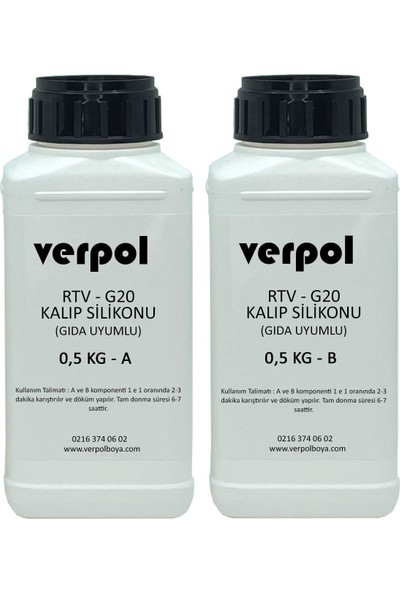 Verpol Rtv-2 Gıdaya Uyumlu 1.sınıf Yarı Şeffaf Kalıp Silikonu 1 kg Verpol Rtv-2 Gıdaya Uyumlu 1.sınıf Yarı Şeffaf Kalıp Silikonu 1 kg