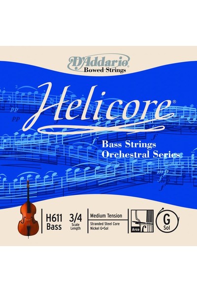 Daddario H611 Kontrabas Tel Orchestral Serisi Sol (3/4)