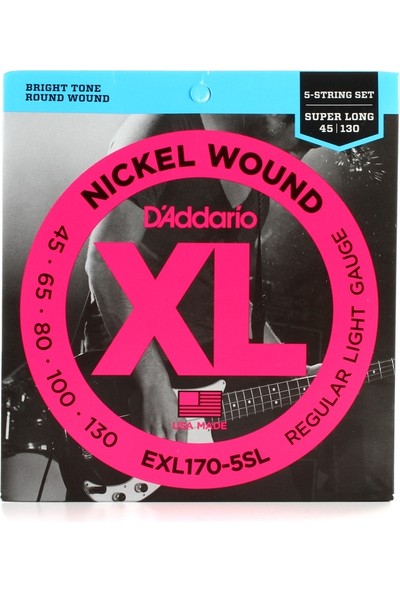 D’addario EXL170-5SL Nickel Wound 5-String D’addario EXL170-5SL Nickel Wound 5-String