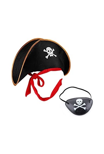 Erpa Kaptan Jack Çocuk Korsan Şapkası ve Göz Bandı Seti Erpa Kaptan Jack Çocuk Korsan Şapkası ve Göz Bandı Seti