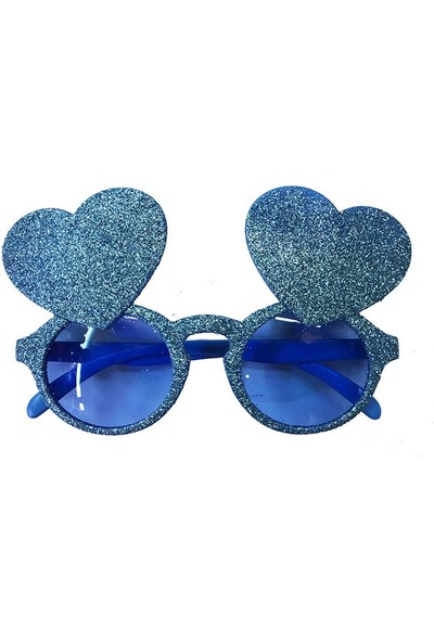 Erpa Mavi Renk Sim Işlenmiş Kalp Figürlü Yılbaşı Parti Gözlüğü