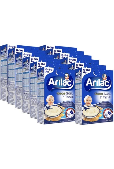 Arılac Instant Ek Gıda 7 Tahıllı Gece 200 gr x 12'li Ekonomik Koli Arılac Instant Ek Gıda 7 Tahıllı Gece 200 gr x 12'li Ekonomik Koli