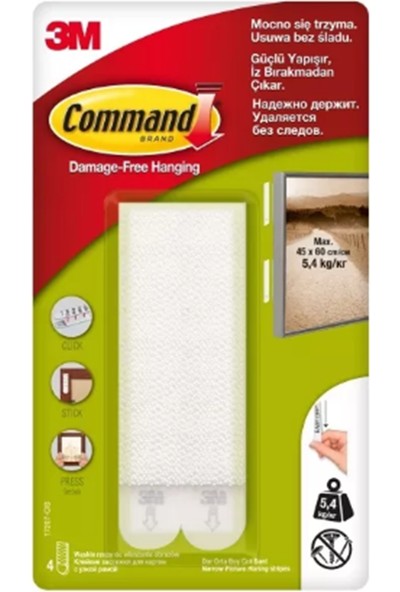 3m Command Orta Boy Dar Cırt Bant N17207 3m Command Orta Boy Dar Cırt Bant N17207
